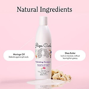 Rizos Curls Hydrating Shampoo, Gently Cleanse, Deeply Moisturizes & Nourishes Scalp, Soft & Healthy Hair from Shea Butter & Moringa Oil, For All Hair Types 1a - 4c, 10 oz