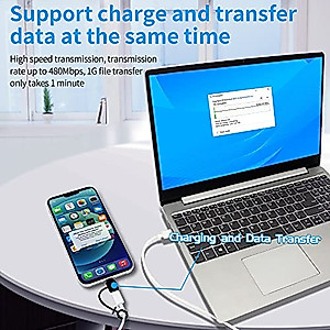 2Pack, Meenova USB C Female to iOS 15 Male Charging Converter, 2.4A12W for iPhone 13 Mini, Pro Max, 12, 11, Xs, Sync Data,Compatible with eMarker PD Type-C Cable,Anti-Lost Rubber Keeper Attach to Cord