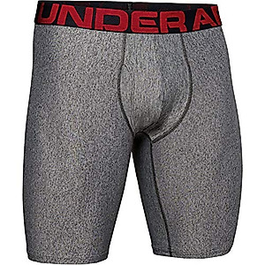 Under Armour mens Tech 9-inch Boxerjock 1-Pack , Jet Gray Light Heather (010)/Red , Large
