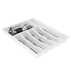Silverware Drawer Organizer with Six Sections and Nonslip Tray- Flatware, Utensil, Cutlery Kitchen Divider By Lavish Home (Also for Desk and Office)