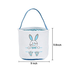 Easter Bunny Basket Bags Rabbit Canvas Toys Bucket Tote Storage Gifts Candies Handbag for Kids