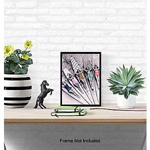 Surf Wall Decor - Vintage Retro Beach Wall Decor - Coastal Ocean Wall Art for Bathroom, Bedroom, Living Room, Beach House - Room Decor, Home Decorations or Gift for Women, Sea Lovers - 8x10 Poster