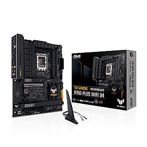 ASUS TUF GAMING B760-PLUS WIFI D4 Intel(13th and 12th Gen) LGA 1700 ATX motherboard,PCIe 5.0,3xPCIe 4.0 M.2 slots,DDR4,2.5Gb LAN,USB 3.2 Gen 2x2 Type-C,front USB 3.2 Gen 2 Type-C®, Thunderbolt(USB4®)