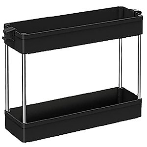 Under Sink Organizers,Kitchen Cabinet Organization,Storage Rack Heavy Duty Spice Rack Organizer Home Counter Sideboard Kitchen Under Sink Rack(Color : Black, Size : 40x21.5x31cm) (Color : Black)