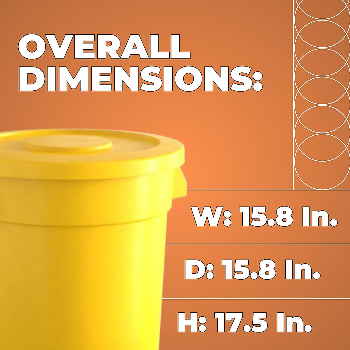 KTLT 10 Gallon Yellow Round Commercial Trash Can with Lid, Ingredient Bin, Wastebasket for Restaurant/Kitchen/School/Garage