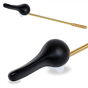 Bothyi Toilet Tank Flush Lever Toilet Tank Lever Decorative Home Front Mount Metal Arm Universal Valve Lift Rod Toilet Parts Accessories, Black