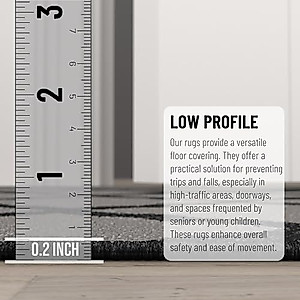 Machine Washable Moroccan Trellis Design Non-Slip Rubberback 2x5 Traditional Indoor Runner Rug for Hallway, Kitchen, Bedroom, Entryway, 20" x 59", Dark Gray