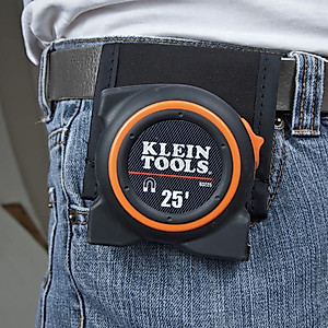 Klein Tools 5707 Tape Measure Holder, Heavy Duty Nylon, Tunnel Belt Fits 2.25-Inch, 4.125 x 2.25 x 3.75-Inch