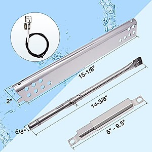Grill Replacement Parts for Charbroil Advantage Series 4 Burner 463344015, 463343015, 463433016 Gas Grills, Stainless Pipe Burner, Heat Plate Tent Shield, Adjustable Carryover Tube, Grill Igniters