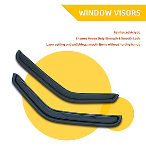 PLDDE 2 pcs in-Channel Window Visors Compatible with 93-11 Ford Ranger 94-10 Mazda B2300/B2500/B3000/B4000 Regular & Extended Cab Front Doors Sun/Rain Guard Window Visors 2-Door Dark Smoke