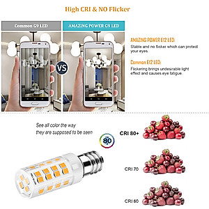 Amazing power E12 LED Bulbs, 5W LED Candelabra Bulbs 50W Equivalent Candelabra Base Light Bulb for Chandelier Lighting Warm White 6-Pack