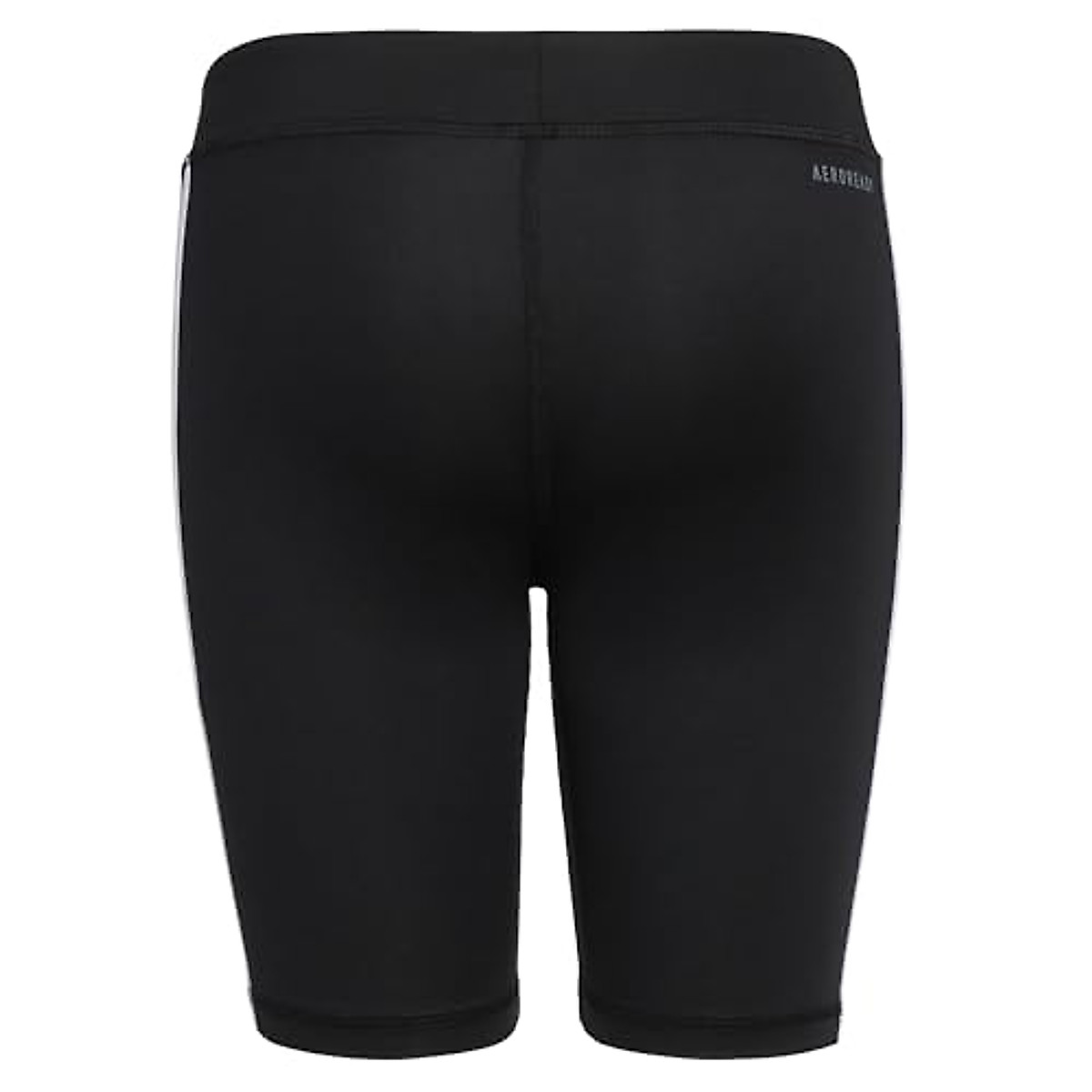 adidas Girls' Little Detached Waistband 3 Stripe Bike Short, Black, Small (7/8)