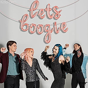 KatchOn, Rose Gold Lets Boogie Balloons - 16 Inch, 90s Party Decorations | Disco Party Balloons, Disco Ball Balloons for Disco Party Decorations | 70s Party Decorations | 80s Decorations for Party