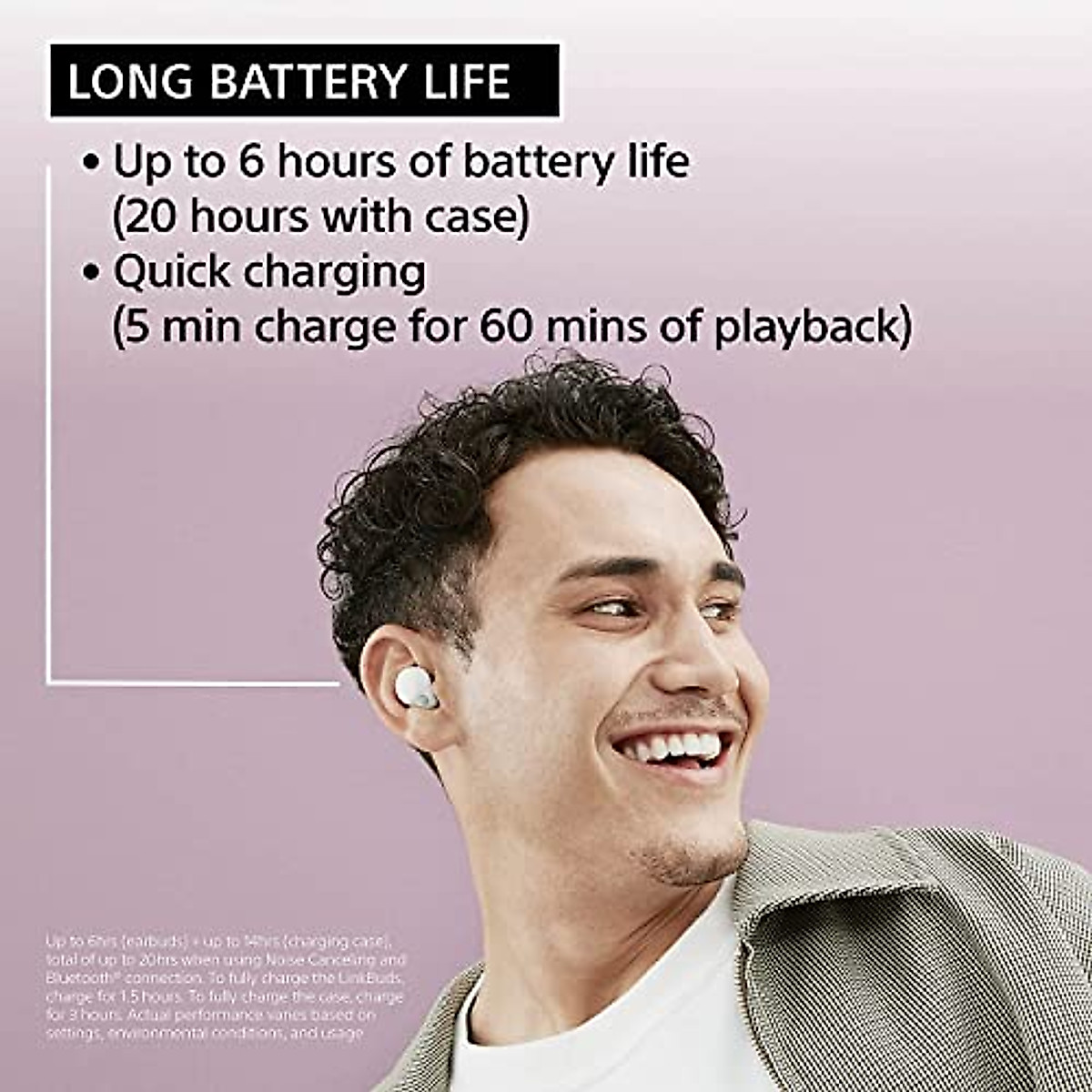 Sony WFLS900N/W LinkBuds S Truly Wireless Noise Canceling Earbuds (White) Bundle with Deco Essentials Soft Silicone Protective Case for WFLS900