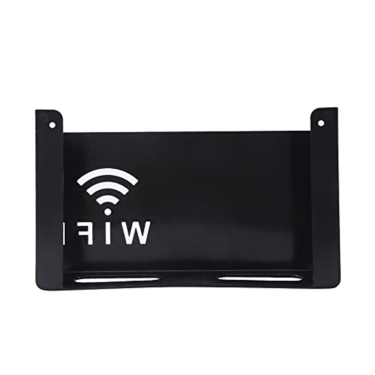 Meoliny WiFi Router Storage Box Wall Mount Cable Management Rack Wall Shelves Floating Shelves for Bedroom Living Room,Black