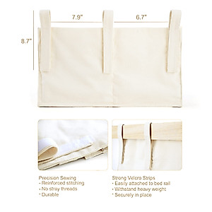 Mkono Set of 2 Bedside Caddy Hanging Organizer and Hanging Laundry Hamper Bag