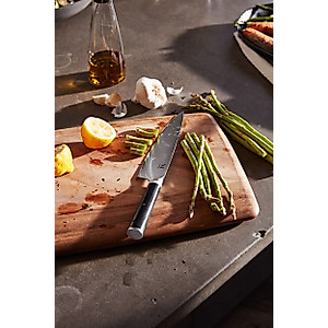 Material - Magnetic Knife Block Set - Kitchen Knife Set - Knife Block, 8" Chef Knife, 6" Serrated Bread Knife, 4" Paring Knife, Walnut/Almost Black