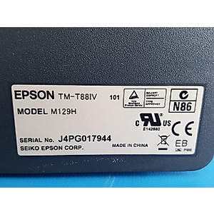 Epson TM-T88IV Model M129H - Dark Gray POS Thermal Receipt Printer USB Port with Epson PS-180 Power Supply & 3 Rolls of Receipt Paper - (Renewed)