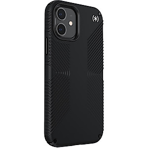 Speck iPhone 12 Case - Drop Protection Fits iPhone 12 Pro & iPhone 12 Phones - Scratch Resistant, Slim Design with Added Grip & Soft Touch Coating - Black, White Presido2