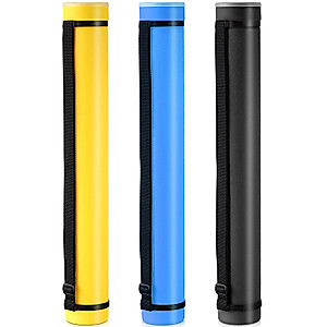 3 Pcs Extendable Poster Tubes Plastic Poster Document Storage Tube with Carrying Strap 24-40 Inch Expanding Blueprint Holder Telescoping Tube with Cap Waterproof Art Poster Tubes (Yellow, Blue, Black)