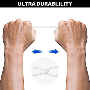 Cat 6 Ethernet Cable 100 FT, Long High Speed Cat6 Internet Cable, White Snagless Patch Cord, Flexible, Network, LAN, PoE, Standard RJ45 Connector for PC, Server, Router, Modem, TV, PS5 - with 15 Ties