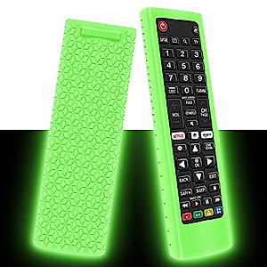 Silicone Protective Case for LG AKB75095307 AKB75375604 AKB74915305 Remote Control, Shockproof Anti-Lost Remote Cover Holder Skin Sleeve Protector for LG Smart TV Remote (Glow Green)