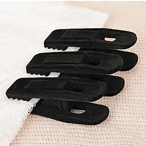 Tinfol 50pc Velvet Hangers Clips, Black Strong Finger Flocked Clips, Large Opening Clip Clothes Hanger Clip, Pants Hangers Clips for Thin Clothes Hangers