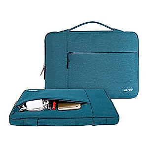 MOSISO Laptop Sleeve Compatible with MacBook Pro 16 inch 2023-2019 M2 A2780 M1 A2485 Pro/Max A2141/Pro Retina 15 A1398, 15-15.6 inch Notebook, Polyester Multifunctional Briefcase Bag, Deep Teal