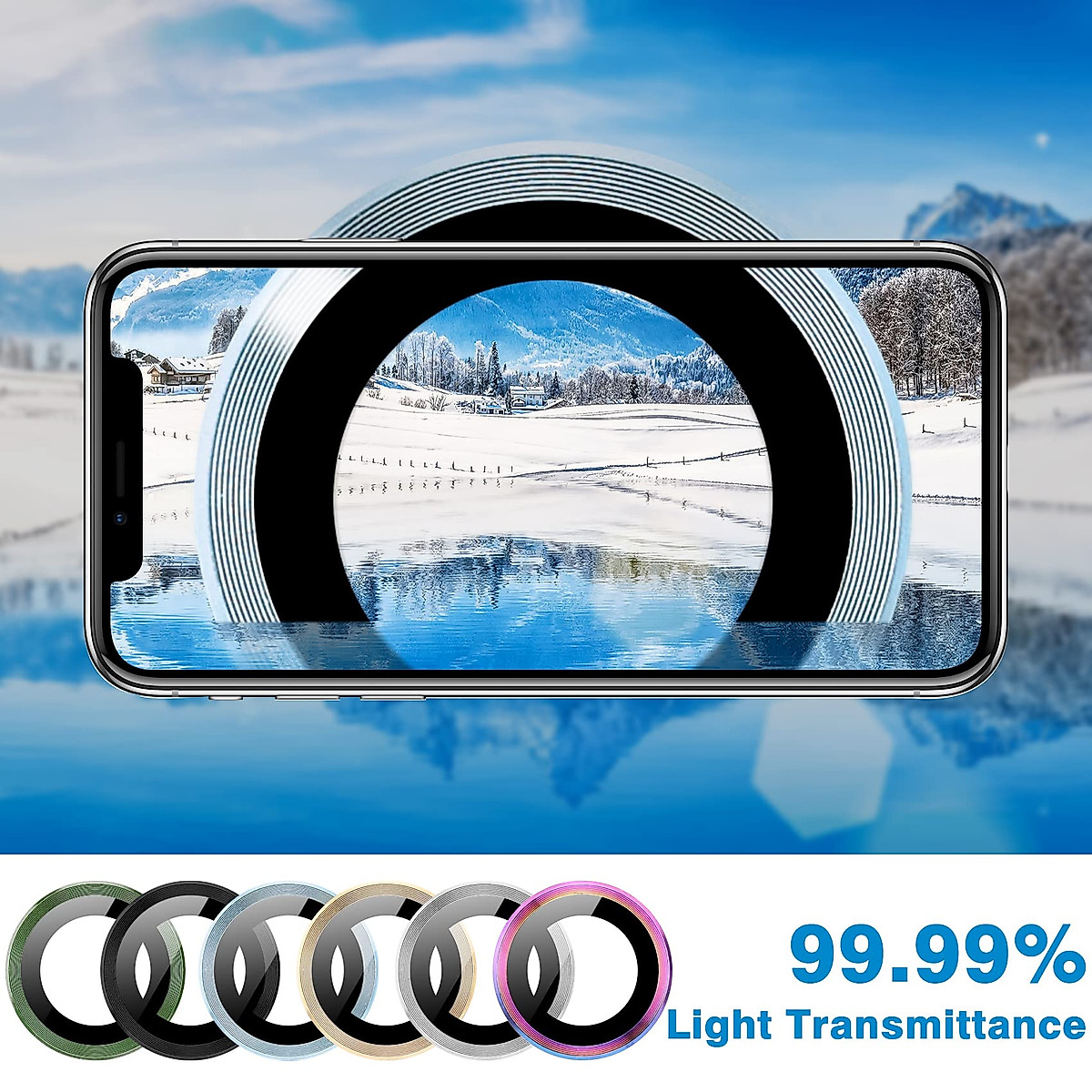 Hsefo Compatible with iPhone 13 Pro for 13 Pro Max Camera Lens Protector, Anti-Scratch Lens Cover 9H Tempered Glass Metal Camera Screen Protector Shockproof Camera Cover Ring -3 Pcs Graphite