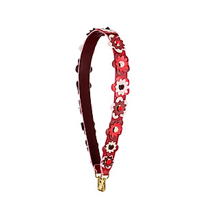 Womens Flower Jewel Decor Leather Purse Chain Strap for Handbag Handle Fashion Shoulder Straps for Bag Lady Wallet Accessory