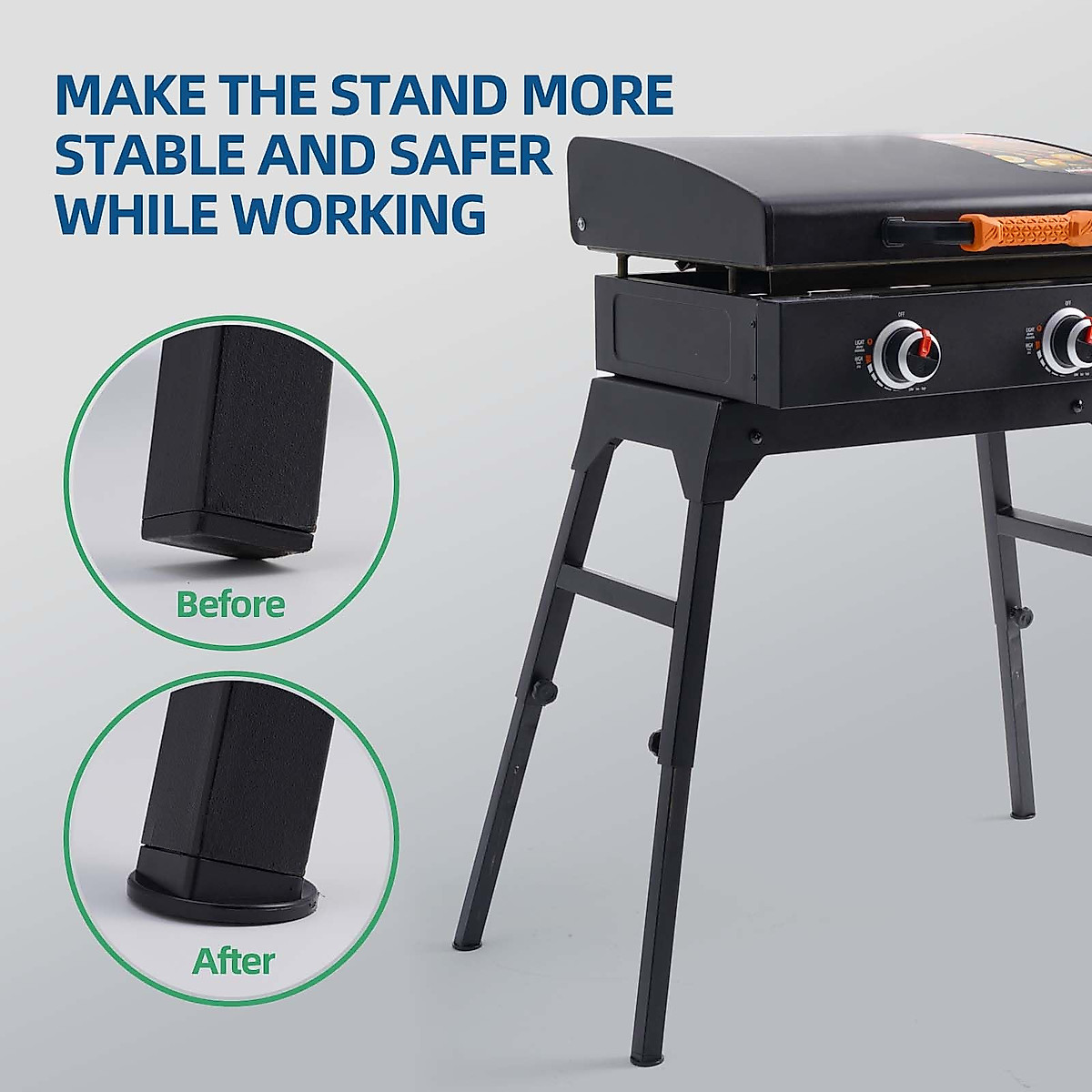 GRILLHOME Inserted Balancers for Blackstone Griddle Stand Which Fit for 22'' or 17'' Table Top Grill, Set of 4, Griddle Accessories to Make The Legs Fully Touch The Ground