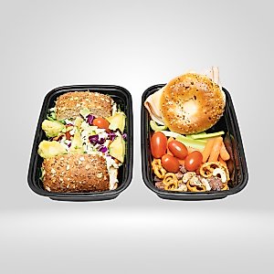 Generic BUHAYA Meal Prep Food Container with Lid, 58oz, 10 Sets/Pack - One Compartment Disposable Bento Boxes with lids- Stackable - Freezer Safe Plastic Bento Boxes To Go - BPA Free, Large, Black