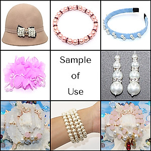 Guoxin 200Pcs Glass Pearl Beads Faux Pearls Round Czech Tiny Satin Luster Spacer Loose Beads Bulk with Holes Handcrafted for DIY Bracelets Jewelry Making Crafts Supplies (6MM, Black)