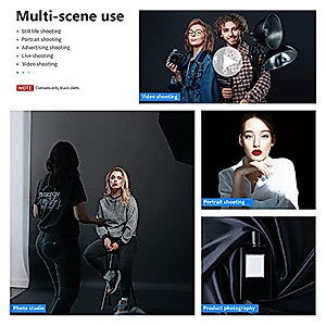 NEEWER 6x9 feet/1.8x2.8m Photo Studio 100% Pure Polyester Collapsible Backdrop Background for Photography, Video and Television (Backdrop Only) - Black