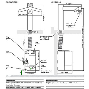 Long Tap Model AB 10 110-127 Volt Combination Hand Dryer and Hands Free Faucet in Brushed Stainless Steel