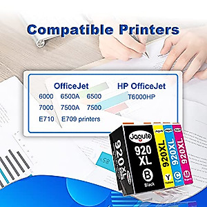 Jagute Compatible 920XL Ink Cartridges Replacement for HP 920XL Ink Cartridge for Hp Officejet 6500 6000 7000 7500 6500A 7500A Printer-4 Pack