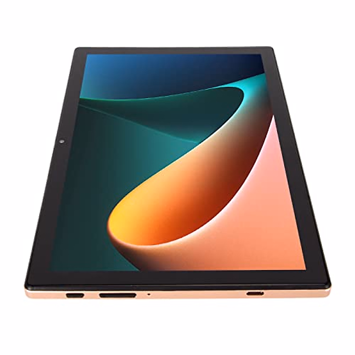 FECAMOS HD Tablet, Dual Camera US Plug 100‑240V Office Tablet Octa Core 5G WiFi 10.1 Inch IPS for Family (Gold)