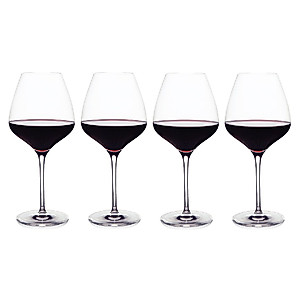 The One Wine Glass - Perfectly Designed Shaped Red Wine Glasses For All Types of Red Wine By Master Sommelier Andrea Robinson, Premium Set Of 4 No Lead Crystal Glasses, Break Resistant