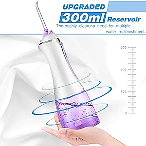 [2023 New Version]Leominor Cordless Water Flosser Professional Oral Irrigator,Portable Dental Flosser IPX7 Waterproof,with Travel Bag and 7 Jet Tips, Rechargeable for Home&Travel