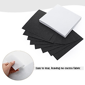 200 Sheets Tear Away stabilizer for Embroidery Backing Precut Sheets Black White Fabric Stabilizer for Machine Embroidery Hand Sewing Hoops Quilting, Weight 2.1 oz(8 x 8 Inch)