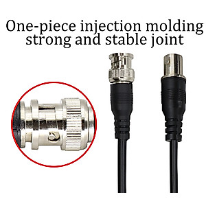 HCFeng BNC Male to Dual BNC Female Adapter Cable BNC RG-58/U Grade Coaxial Y Splitter Cable BNC Female to DIN (75Ohm) RG59 Video Adapter Cable for Security Camera CCTV Systems[2pack/1.3ft]