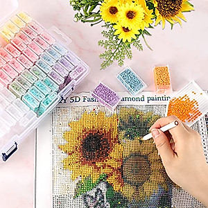 SGHUO 120 Slots Diamond Painting Storage Containers, Diamond Painting Accessories Beads Storage Box for Diamonds, Beads DIY Art Craft Storage