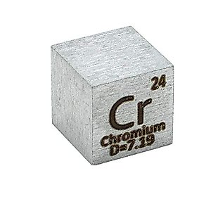 Pure Metal Chromium 10mm Density Cr Cube for Element Collections Lab Experiment Material Hobbies Simple Substance Block Display DIY