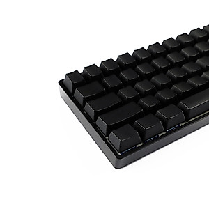 YMDK Blank Thick PBT OEM Profile 61 ANSI Keycaps for MX Switches Mechanical Keyboard (Black)(Only Keycap)