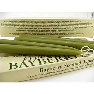 Williamsburg Bayberry Candles Tapers with Candle Legend - Bayberry Scented