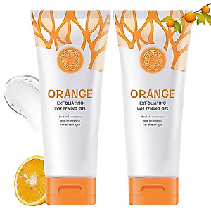 Orange Exfoliating Gel Scrub Face Body Skin,Natural Orange Peeling Gel Face Scrub,Deep Cleansing Moisturizing Facial Exfoliator 50g (2PCS)