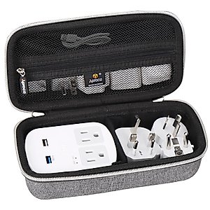Aproca Grey Hard Travel Storage Protective Case, for Ceptics World Travel Adapter Kit