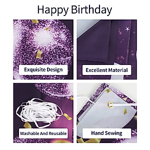 HAMIGAR 6x4ft Happy 13th Birthday Banner Backdrop - 13 Years Old Birthday Decorations Party Supplies for Girls - Purple