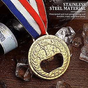Cabilock 2PCS Olympic NO. 1 Bottle Opener Gold Medal Beer Opener Creative Jar Opener Beer Lid Remover Wine Beer Accessories