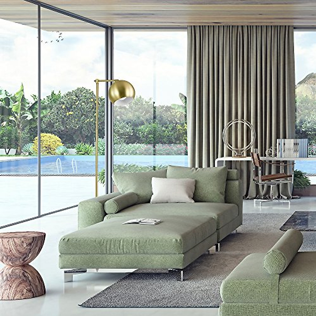 Globe Electric 12915 60" Floor Lamp, Gold, Satin Finish, in-Line On-Off Switch, Floor Lamp for Living Room, Floor Lamp for Bedroom, Home Improvement, Reading Lamp, Home Office Accessories, Floor Lamp